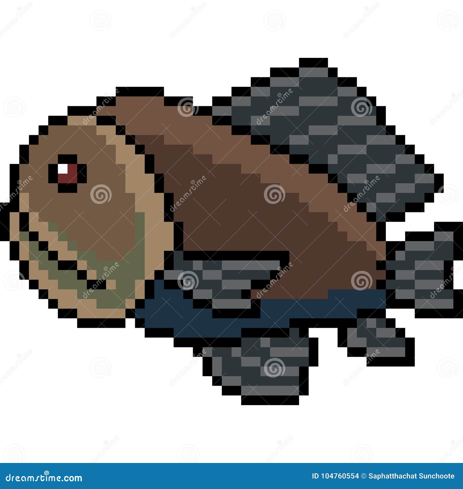 Vector Pixel Art Deep Sea Fish Stock Vector - Illustration of ocean ...