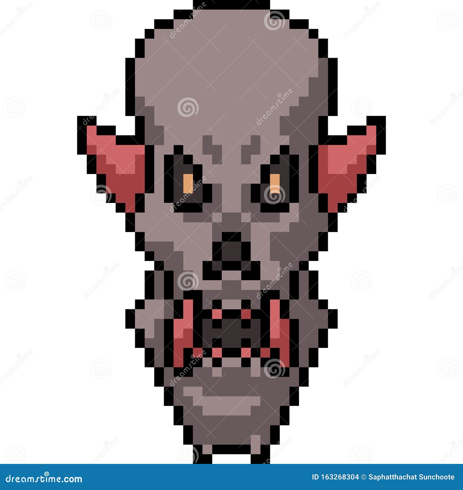 Vector pixel art demon stock vector. Illustration of vector - 163268304