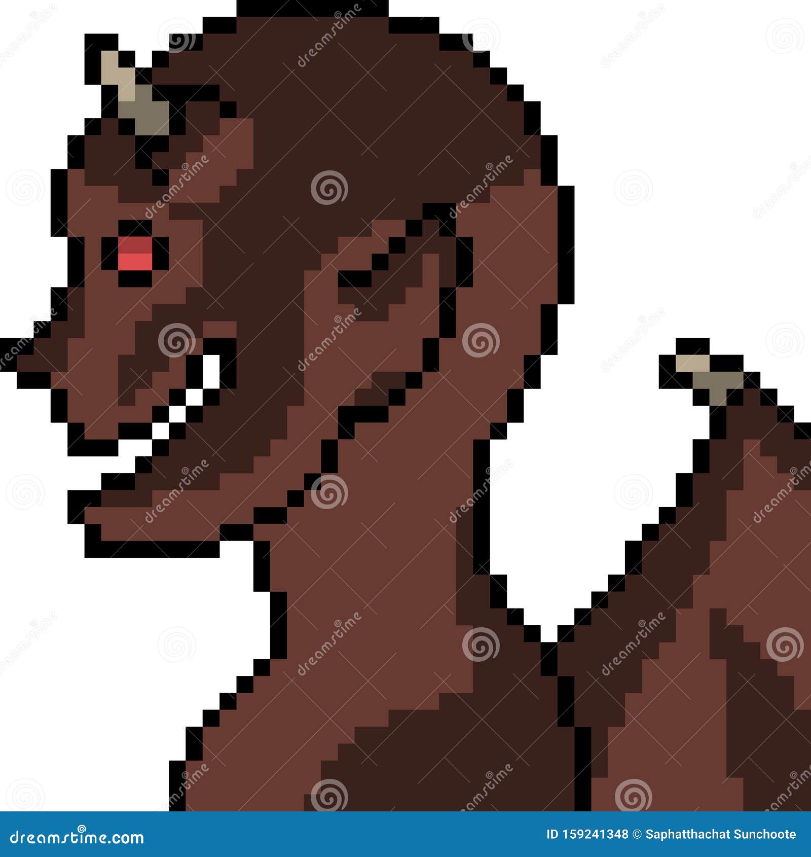 Vector pixel art demon stock vector. Illustration of halloween - 159241348