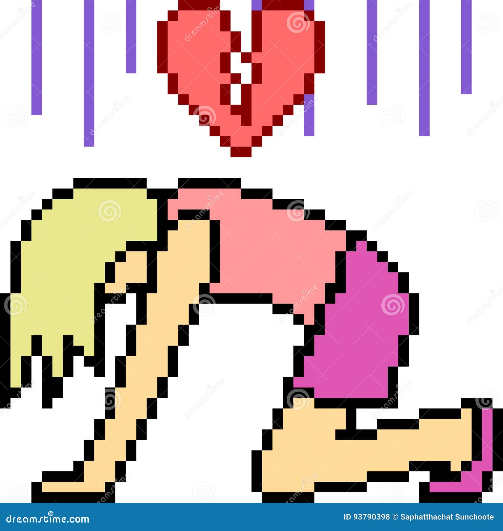 Vector Pixel Art Depression Stock Vector - Illustration of girl, sick ...