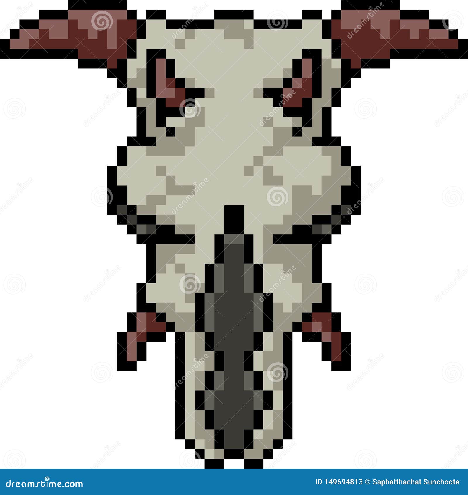 Vector Pixel Art Devil Skull | CartoonDealer.com #149694813