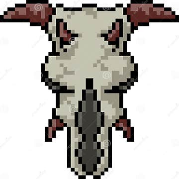 Vector Pixel Art Devil Skull Stock Vector - Illustration of horn, satan ...