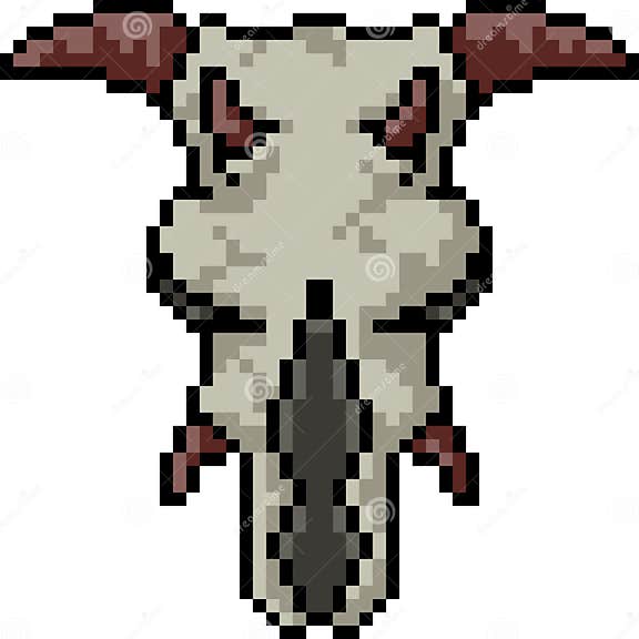 Vector Pixel Art Devil Skull Stock Vector - Illustration of horn, satan ...