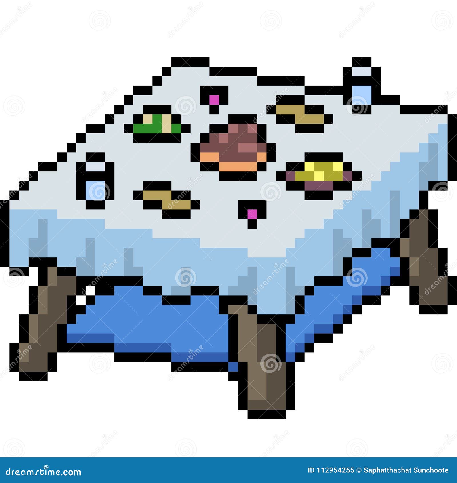 Vector Pixel Art Dinner Table Stock Vector - Illustration of small ...