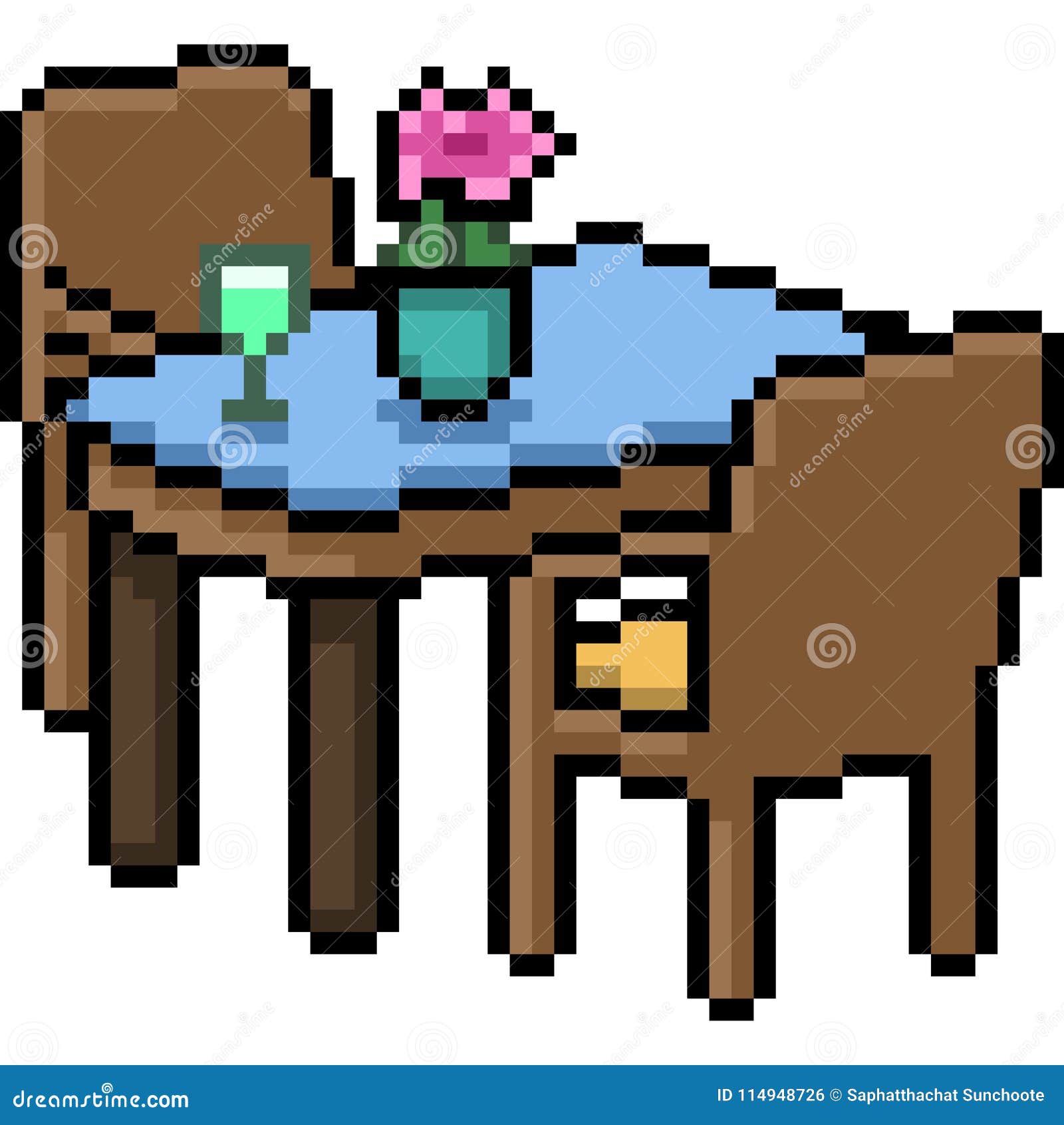 Vector Pixel Art Dinner Table Stock Vector - Illustration of vector ...