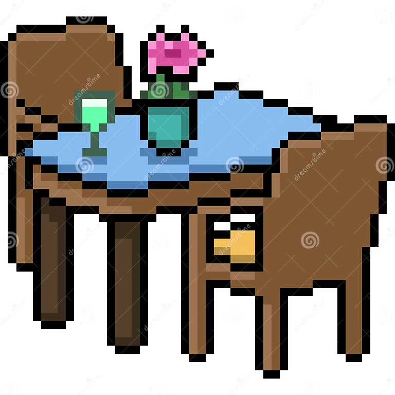 Vector Pixel Art Dinner Table Stock Vector - Illustration of vector ...