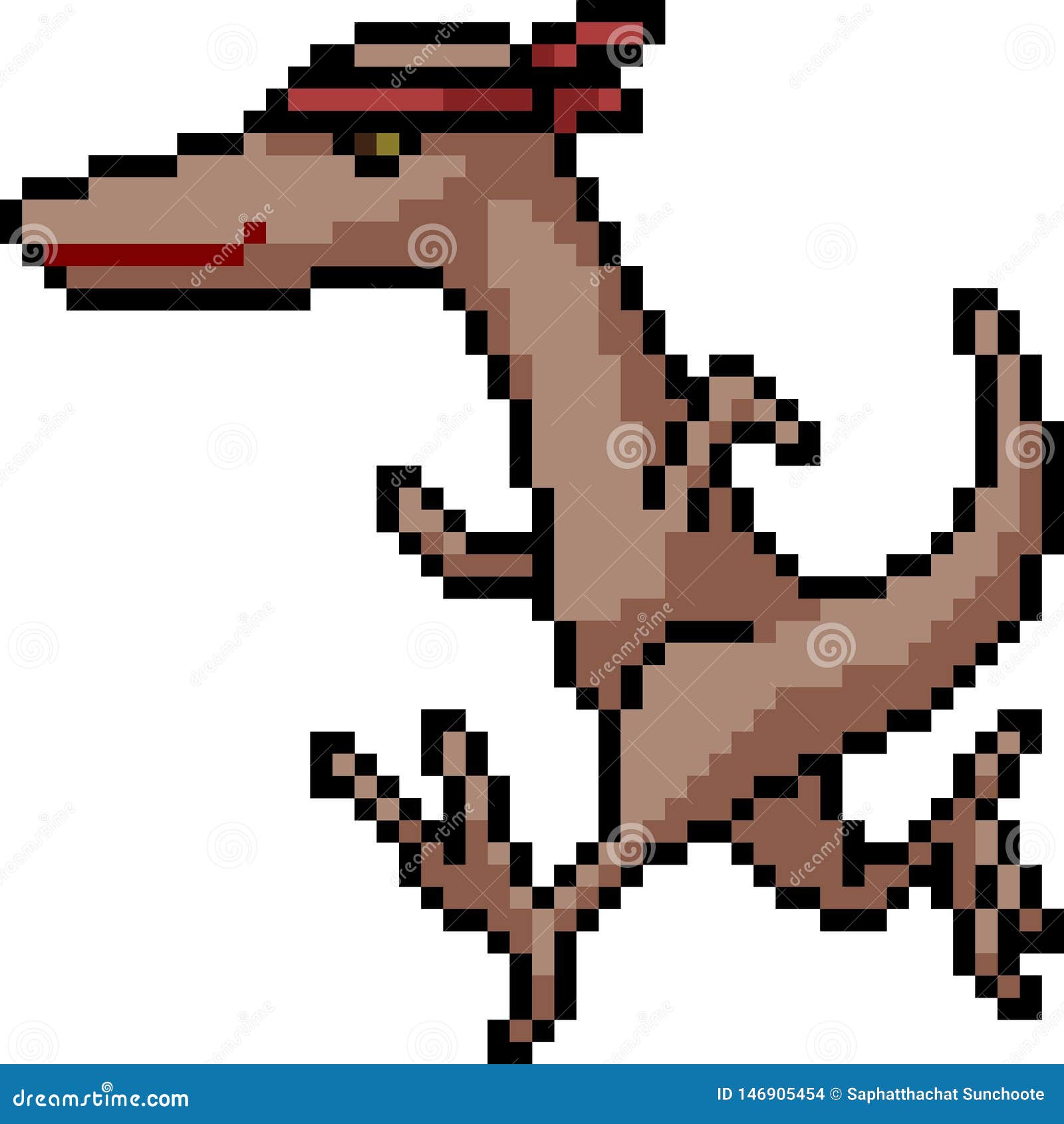 Vector Pixel Art Dinosaur Run Stock Vector - Illustration of raptor ...