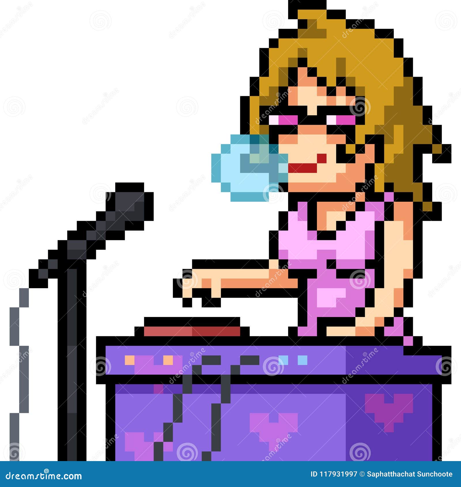 Vector pixel art dj club stock vector. Illustration of background ...