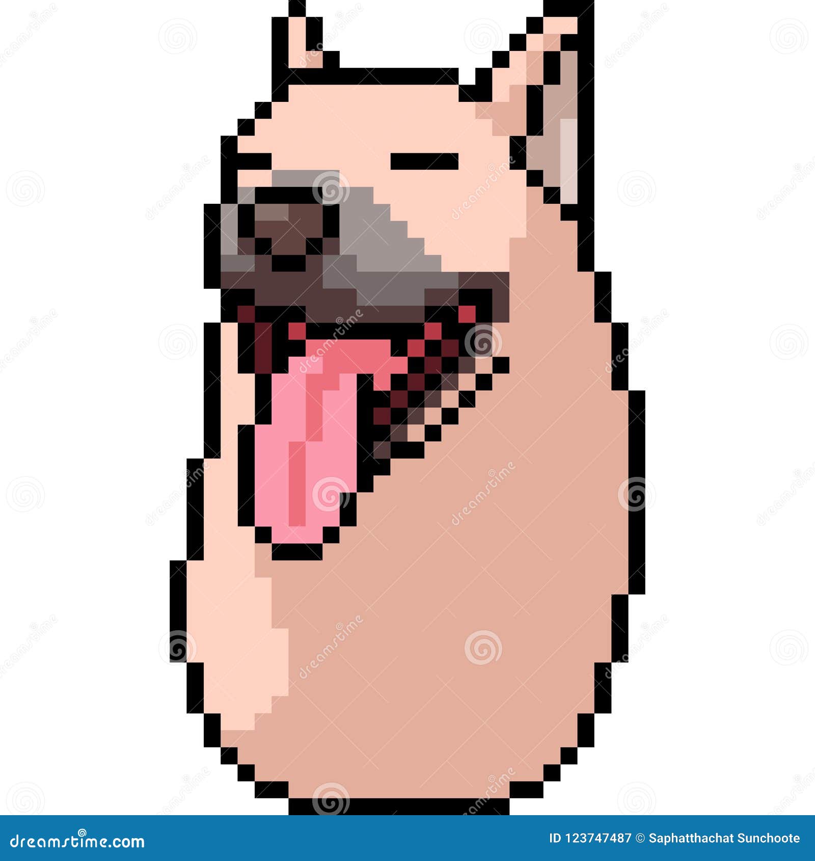 Vector Pixel Art Dog Friendly Stock Vector - Illustration of pixel ...