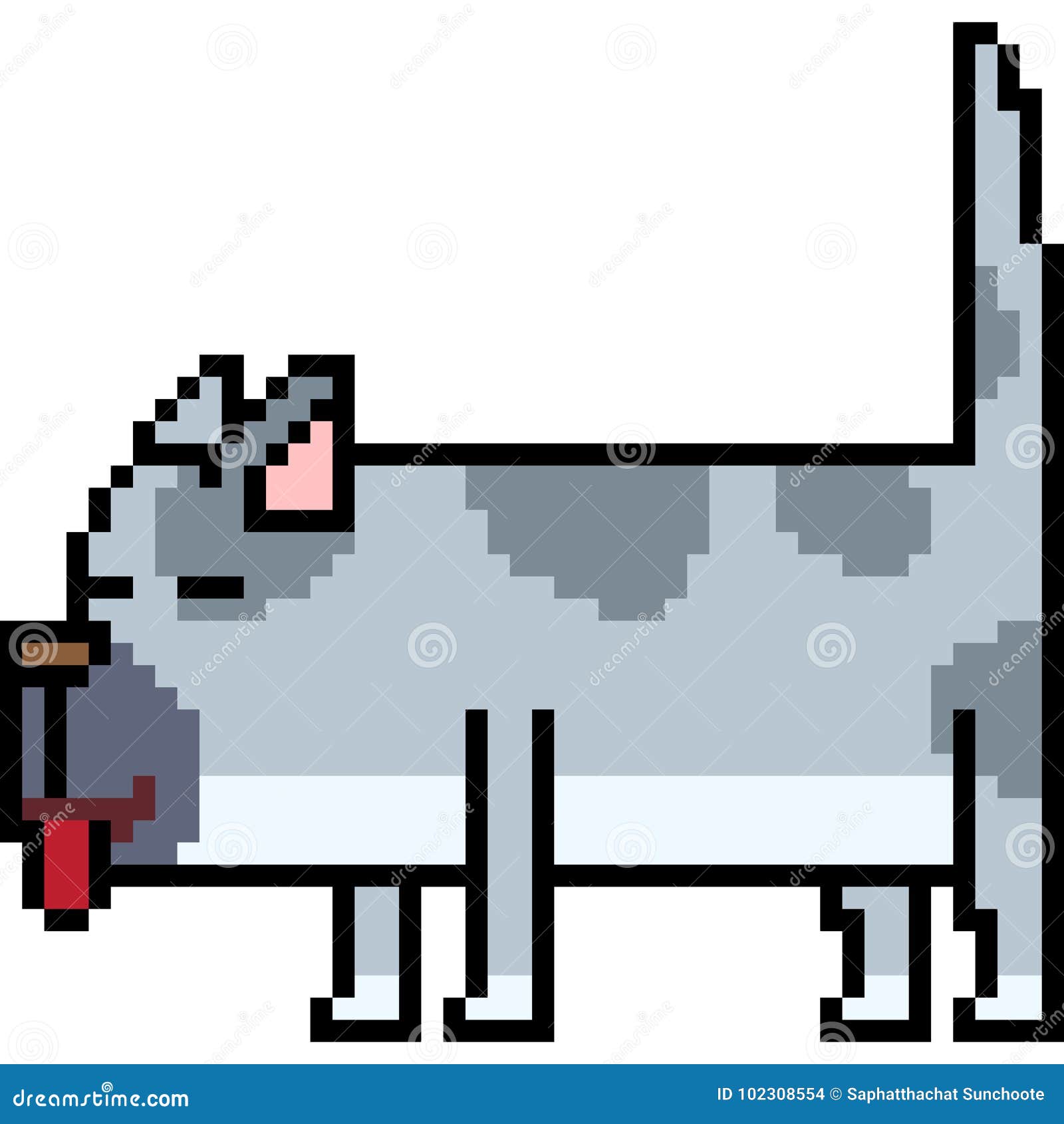 Vector pixel art dog stock vector. Illustration of smile - 102308554