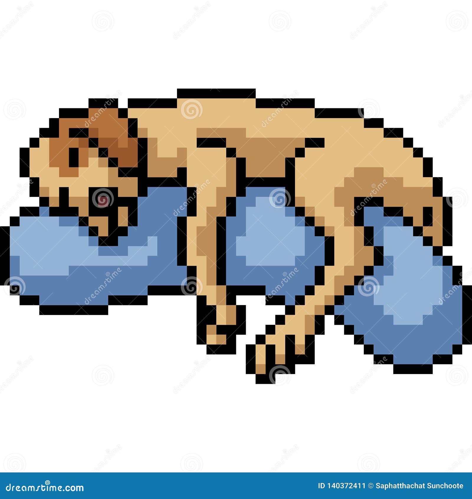 Vector pixel art dog sleep stock vector. Illustration of pillow - 140372411