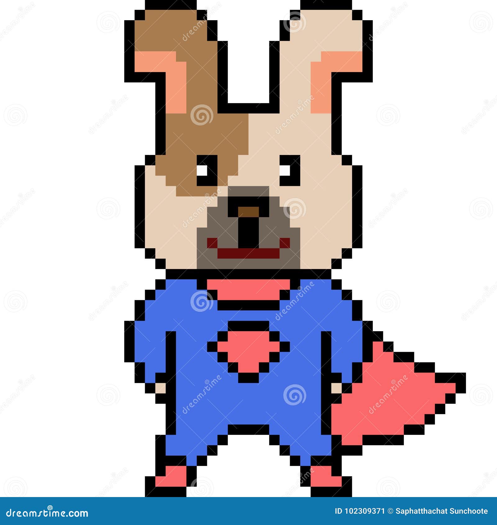 Vector Pixel Art Dog Superhero Stock Vector - Illustration of ...
