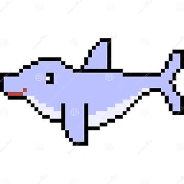 Vector pixel art dolphin stock vector. Illustration of smile - 102309322