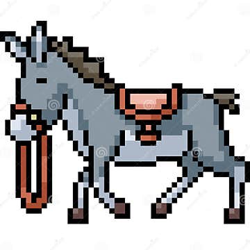 Vector pixel art donkey stock vector. Illustration of side - 150218581