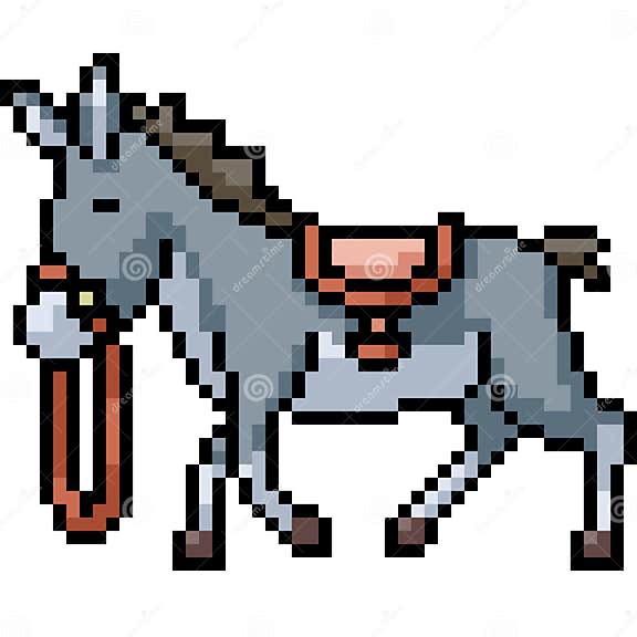Vector pixel art donkey stock vector. Illustration of side - 150218581