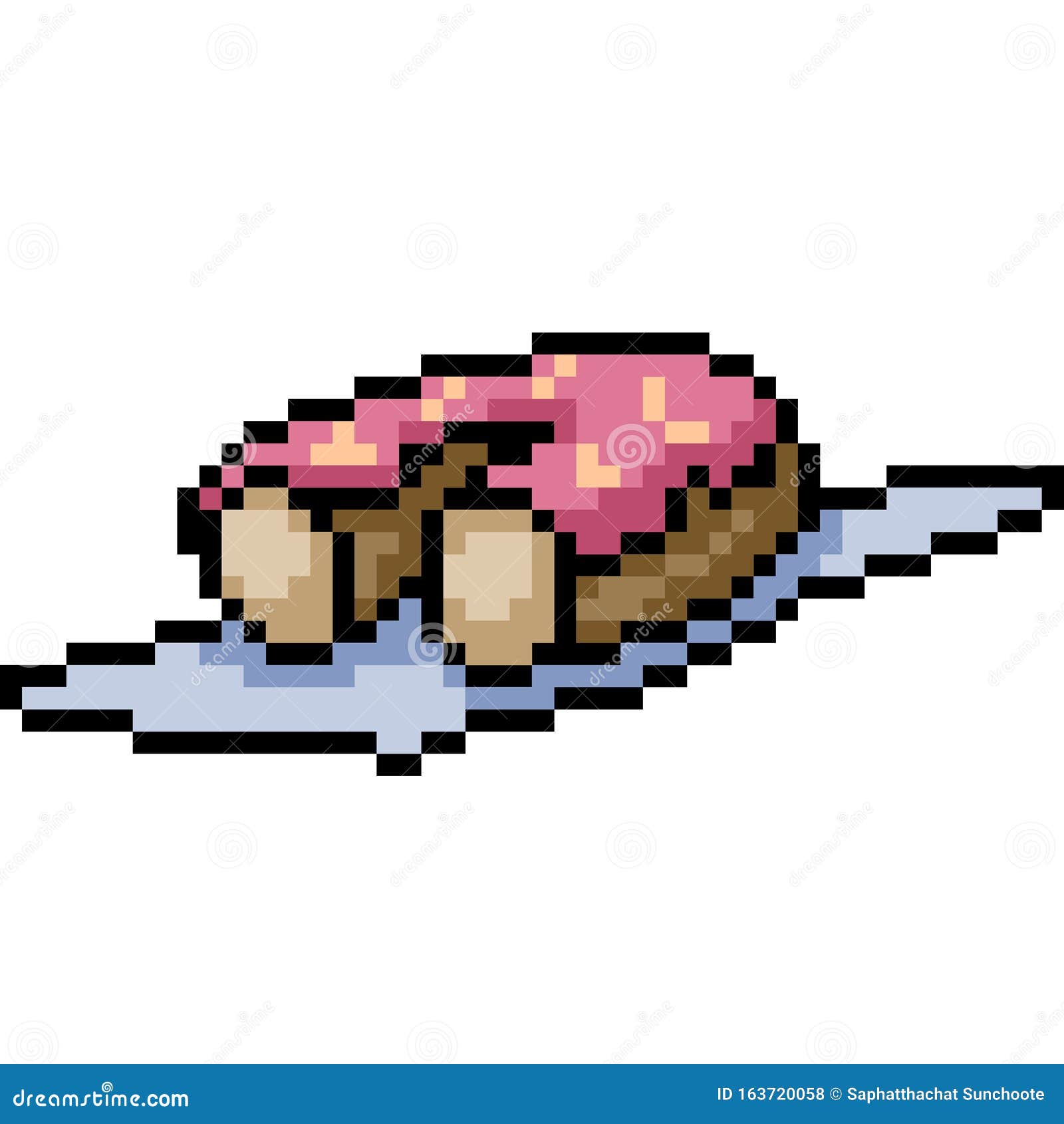 Donut Bite. Cartoon Sweet Fried Dough Cakes With Icing And Sprinkles ...