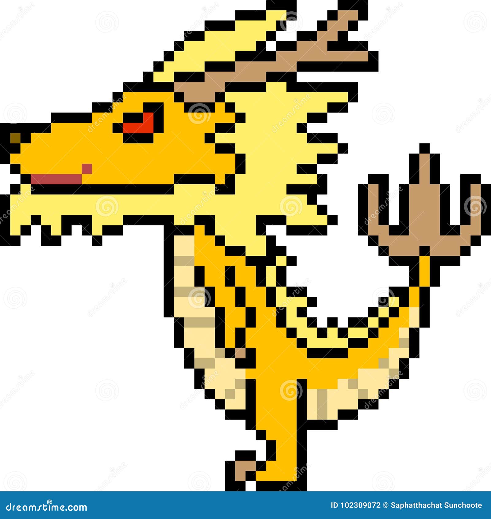 Vector pixel art dragon stock vector. Illustration of fantasy - 102309072