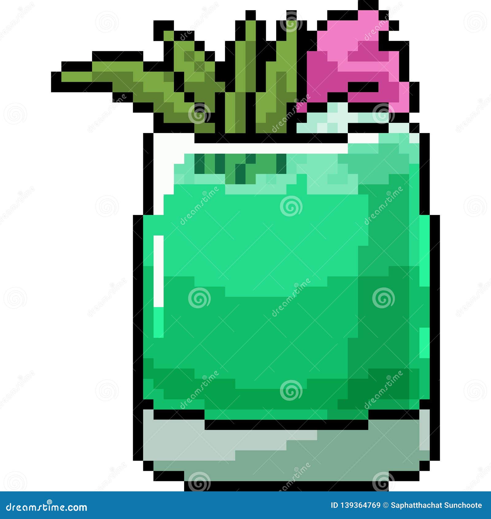 Vector pixel art drink stock vector. Illustration of green - 139364769