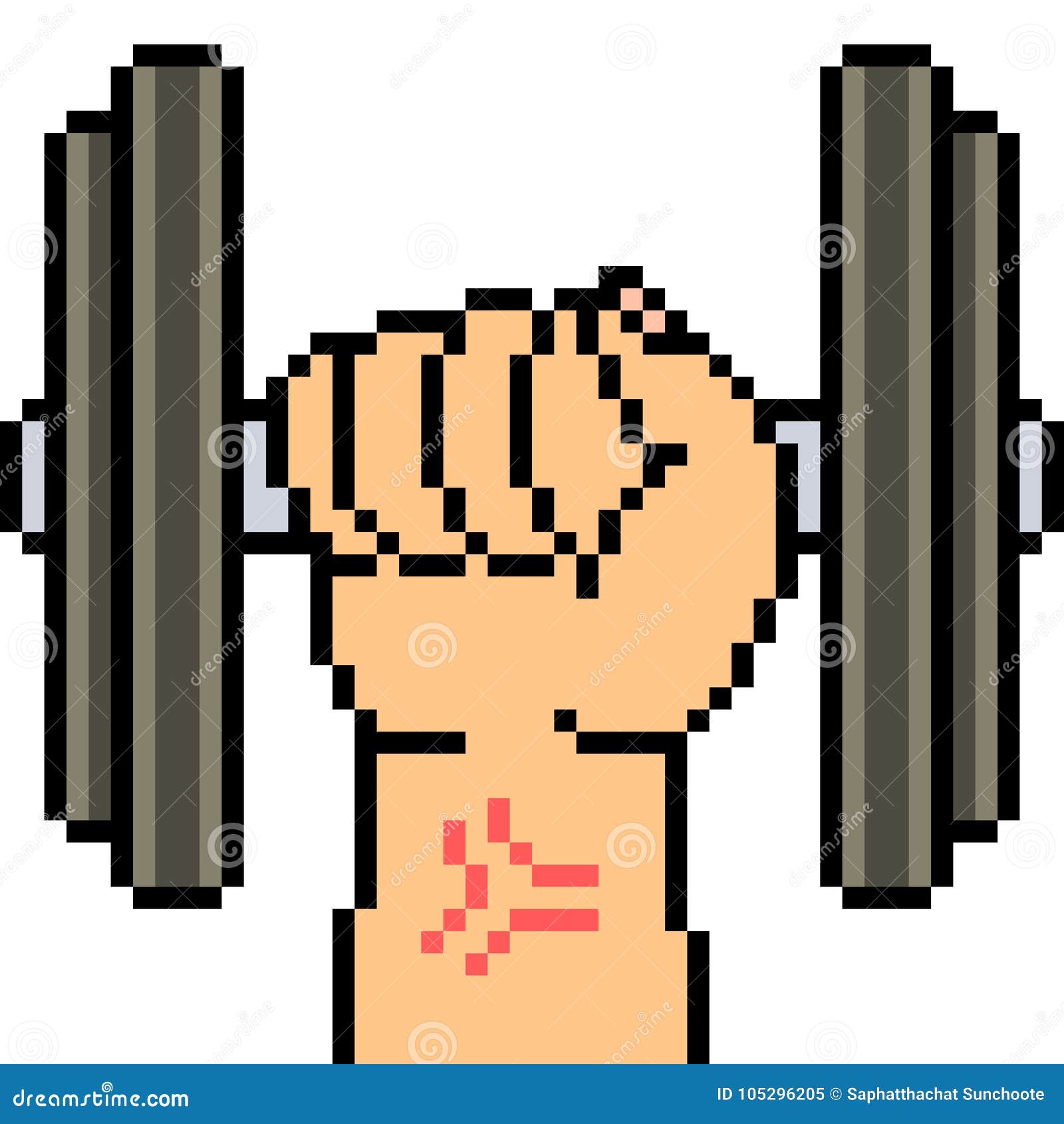 Vector Pixel Art Dumbbell Lifts Stock Vector - Illustration of fist ...
