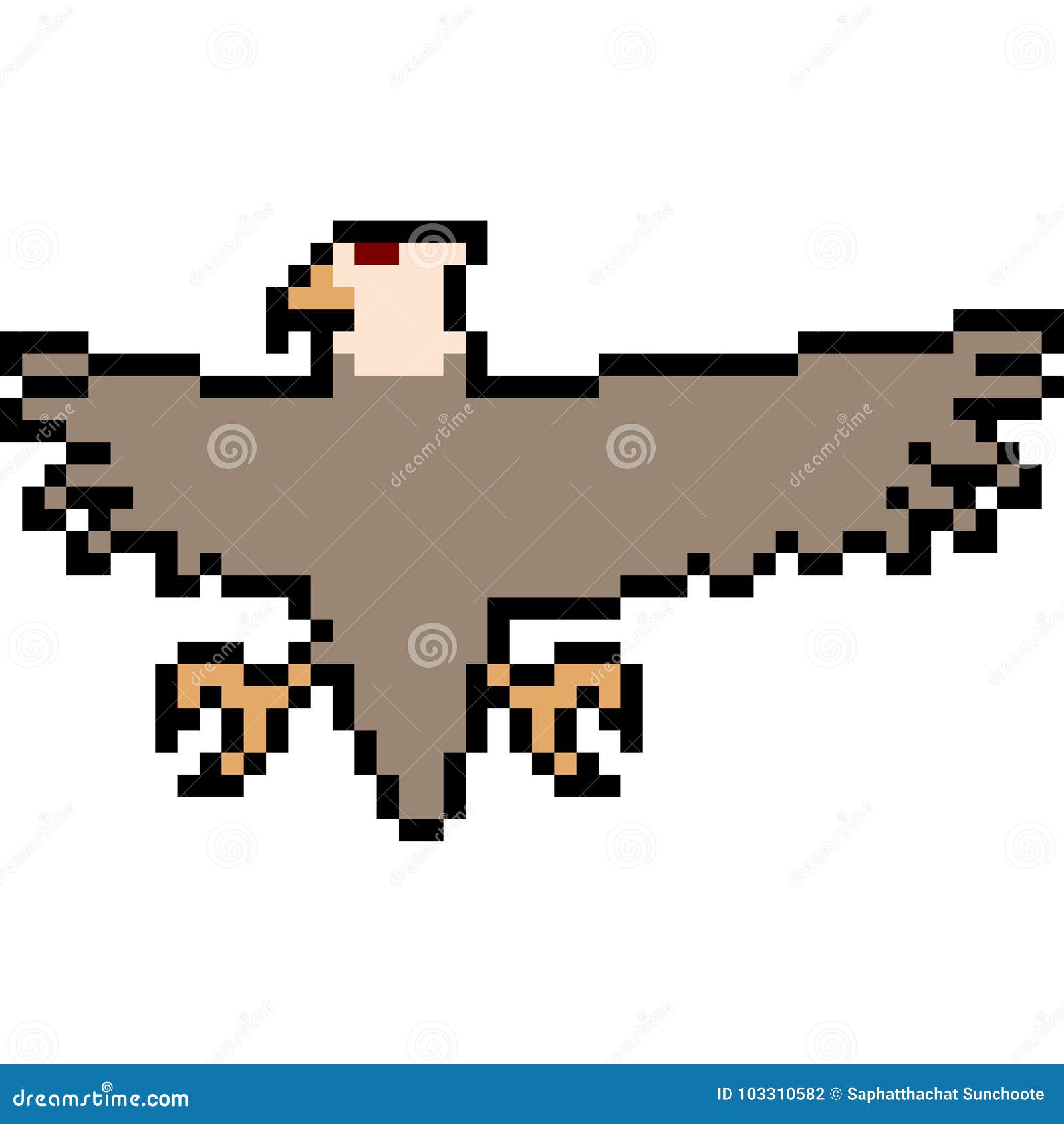 Vector pixel art eagle stock vector. Illustration of pixel - 103310582