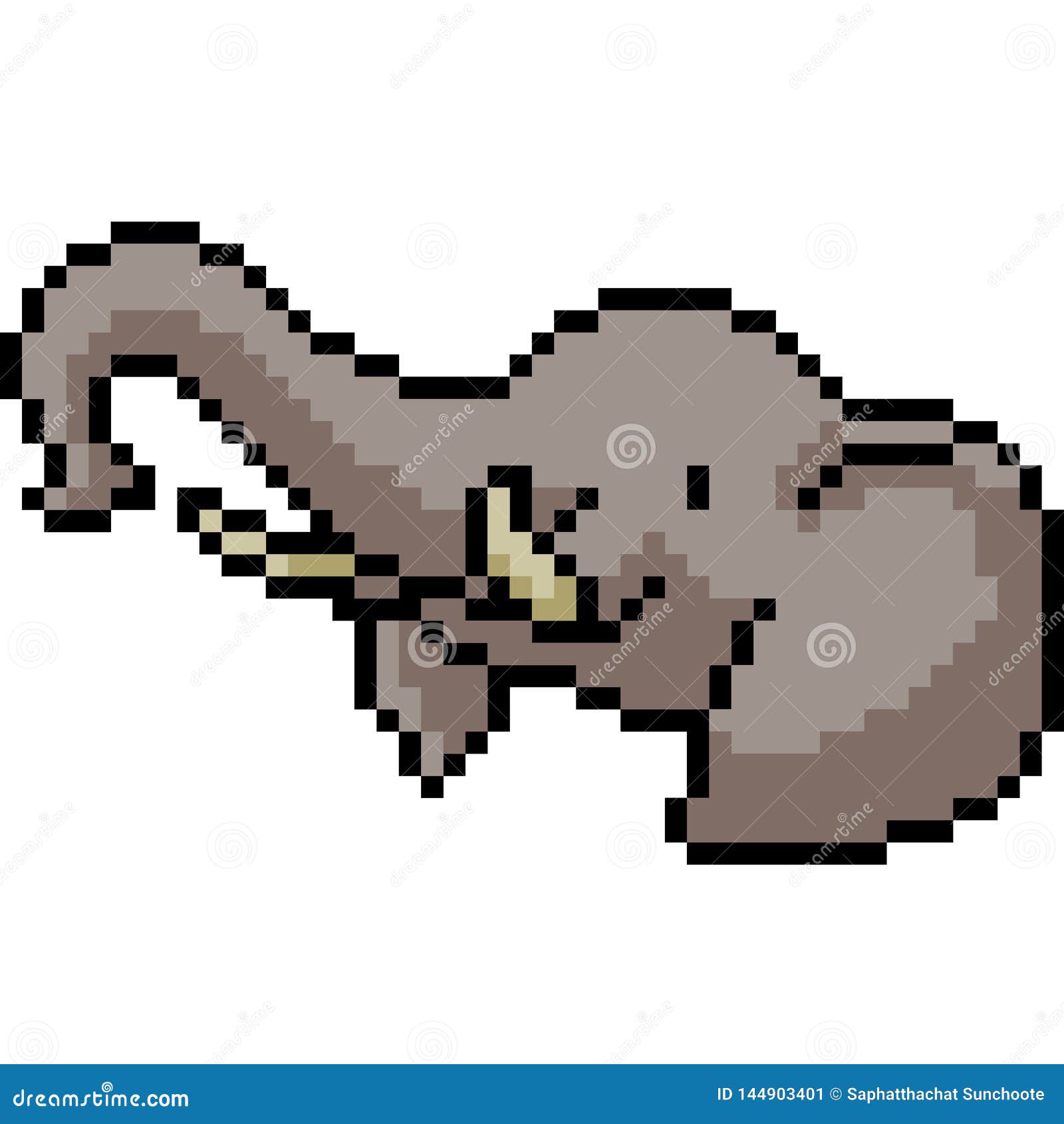 Pixel Art Elephant Vector Illustration | CartoonDealer.com #57556496