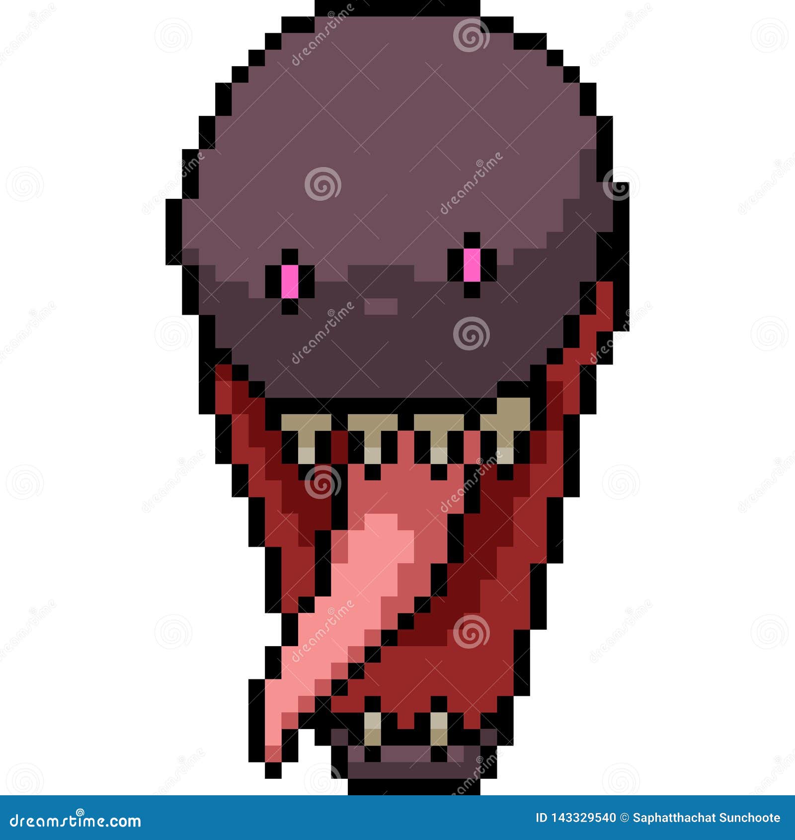 Vector Pixel Art Evil Monster Stock Vector - Illustration of isolated ...