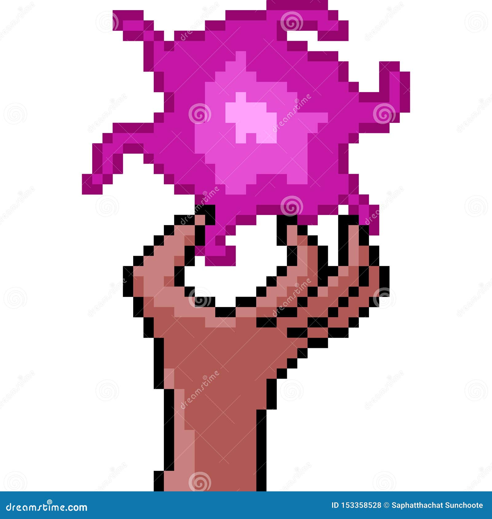 Vector Pixel Art Evil Power Stock Vector - Illustration of white, ball ...