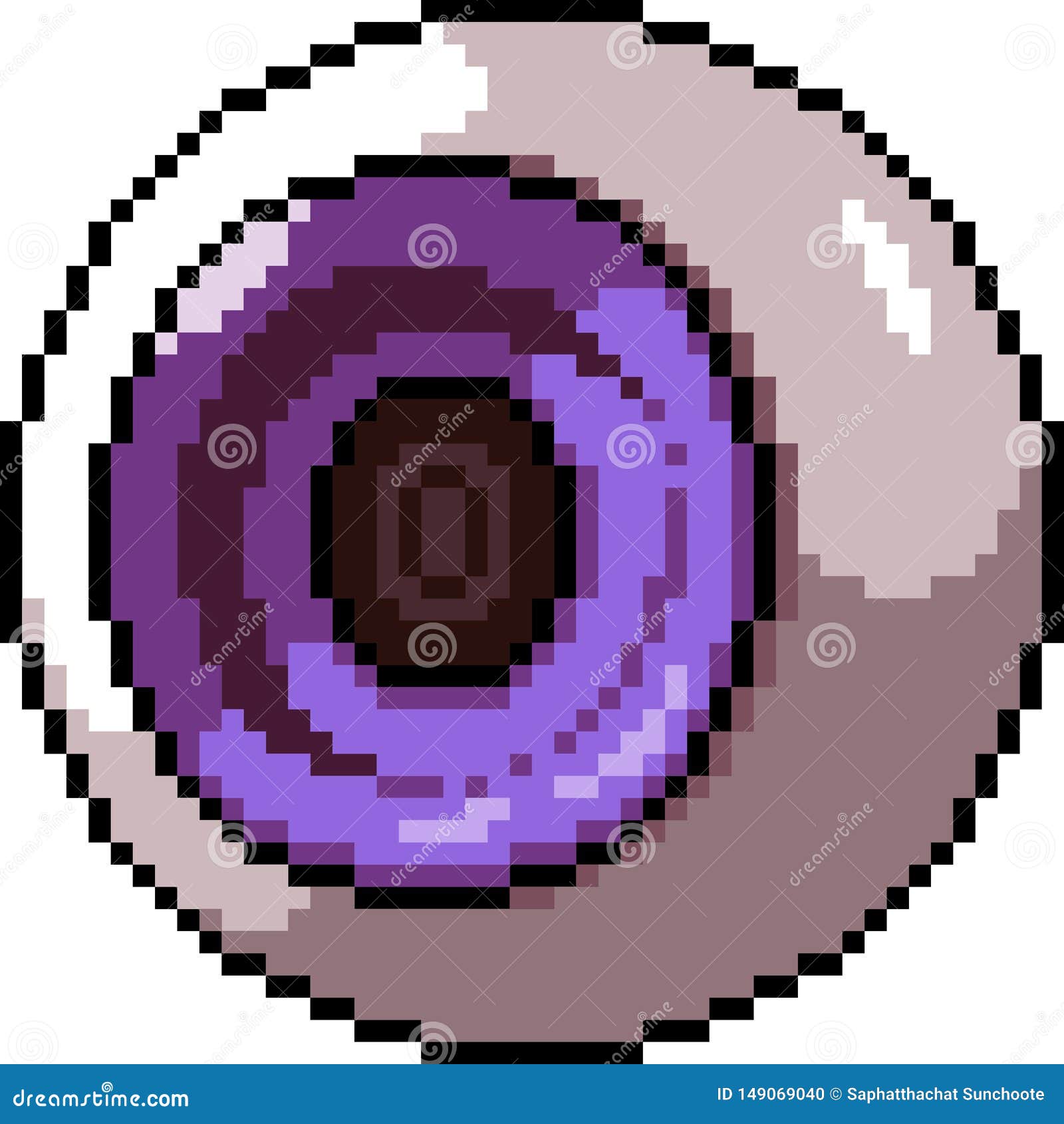 Vector pixel art eye ball stock vector. Illustration of cornea - 149069040