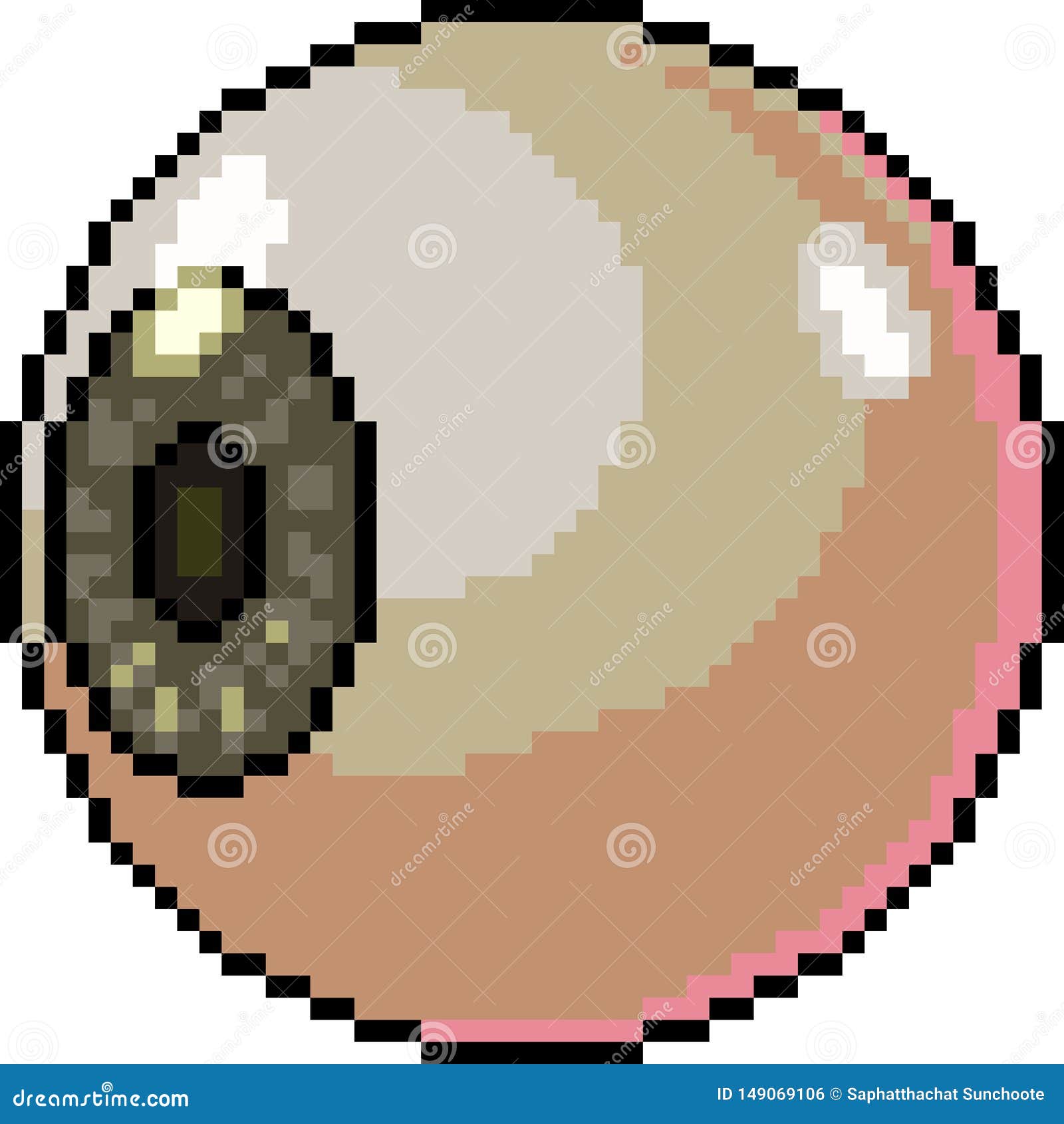 Vector pixel art eye ball stock vector. Illustration of ball - 149069106