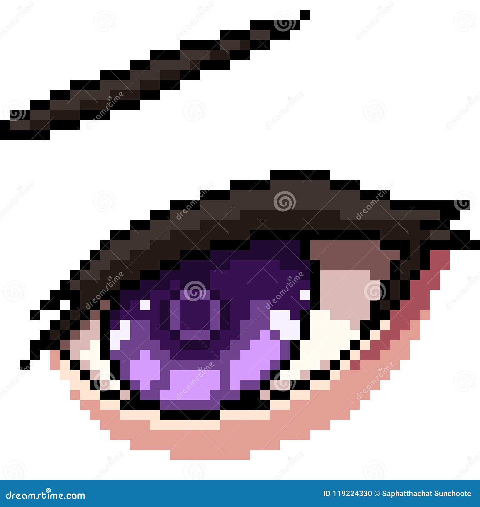 Vector pixel art eye stock vector. Illustration of cute - 119224330