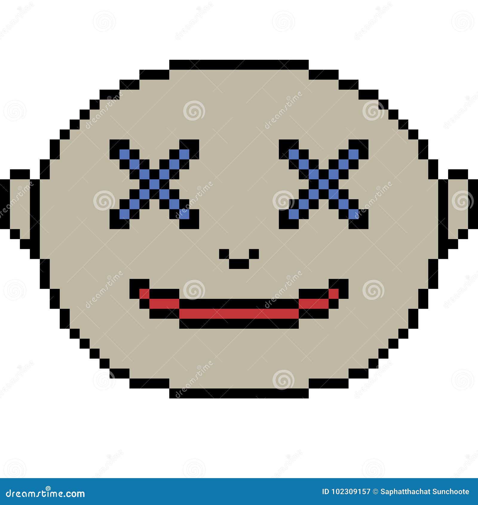 Vector pixel art face stock vector. Illustration of confuse - 102309157