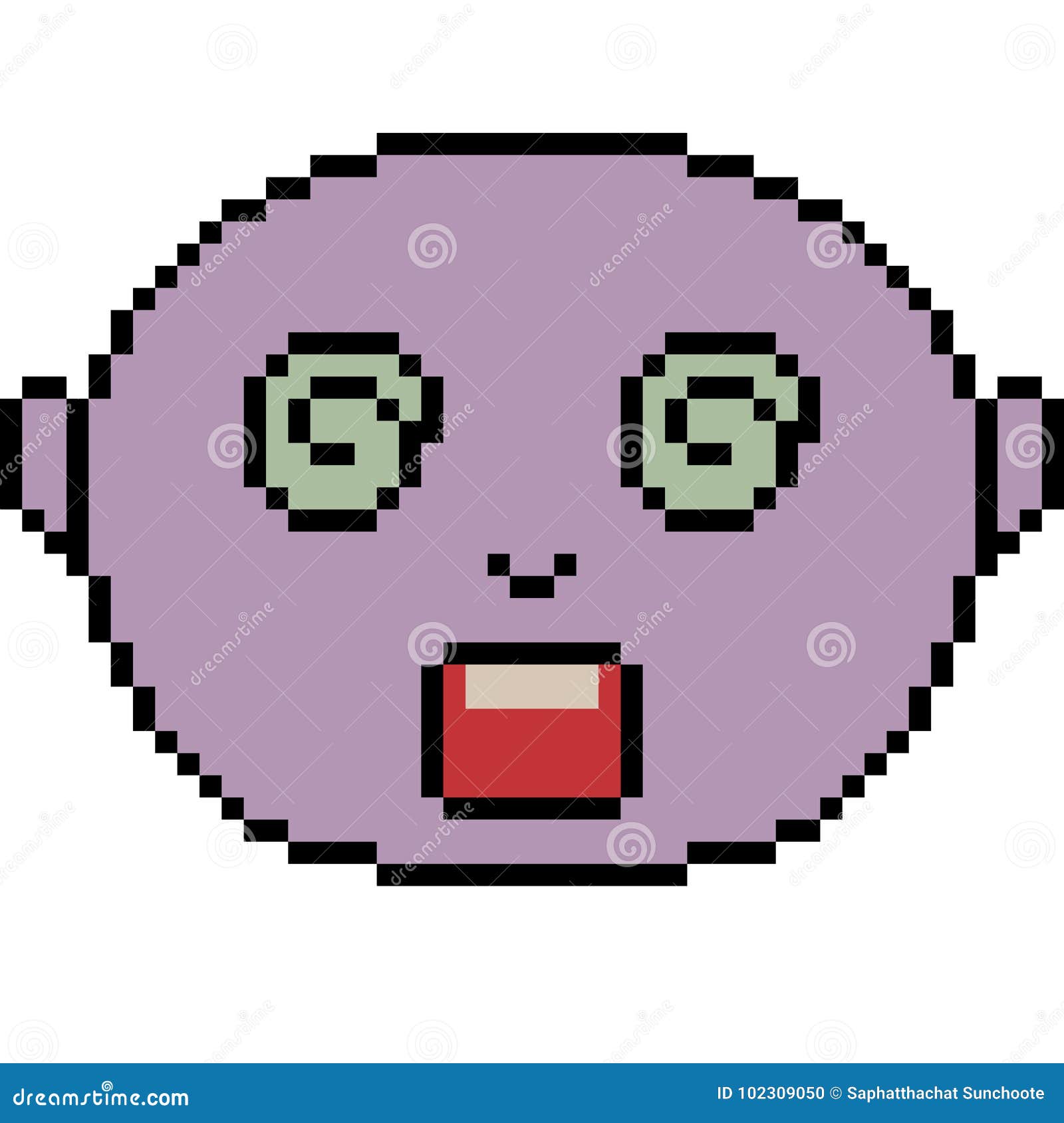 Vector pixel art face stock vector. Illustration of icon - 102309050