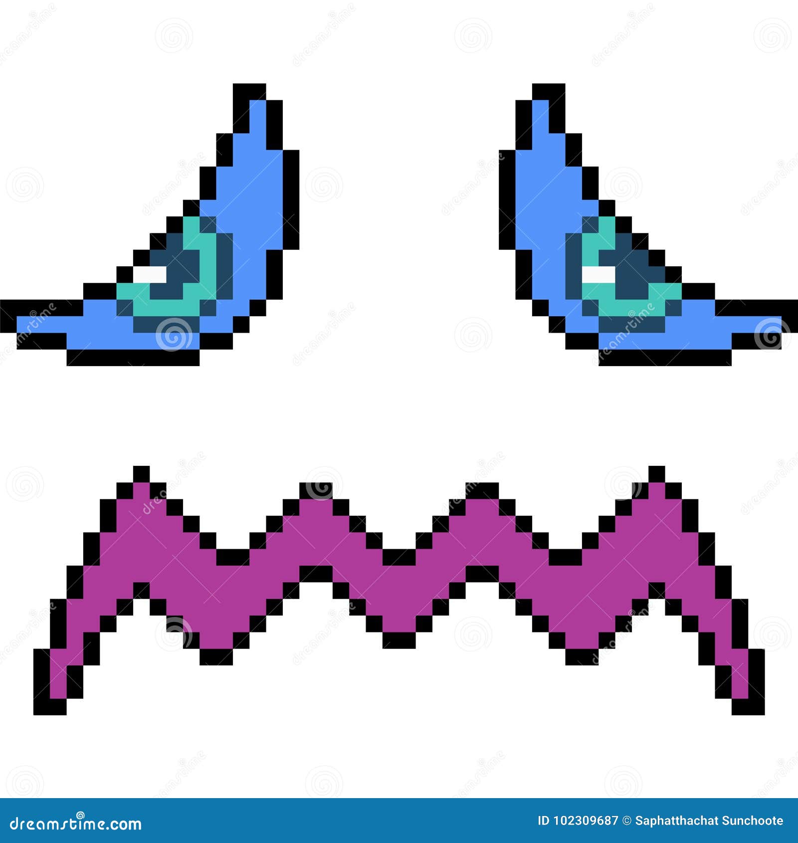 Vector Pixel Art Face Scary Stock Vector - Illustration of vector, face ...