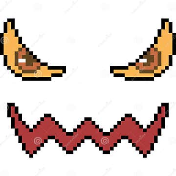 Vector Pixel Art Face Smile Stock Vector - Illustration of nasty ...