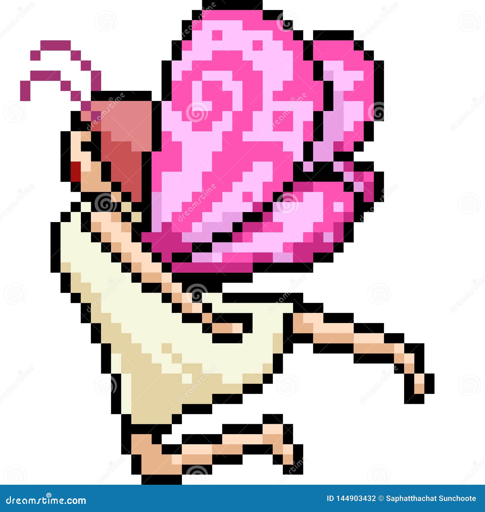 Vector pixel art fairy stock vector. Illustration of icon - 144903432