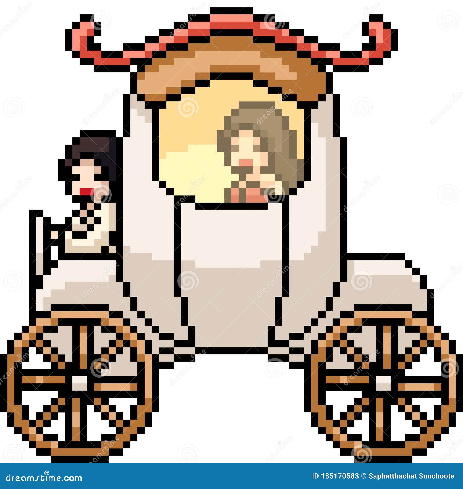 Vector Pixel Art Fancy Carriage Stock Vector - Illustration of fancy ...