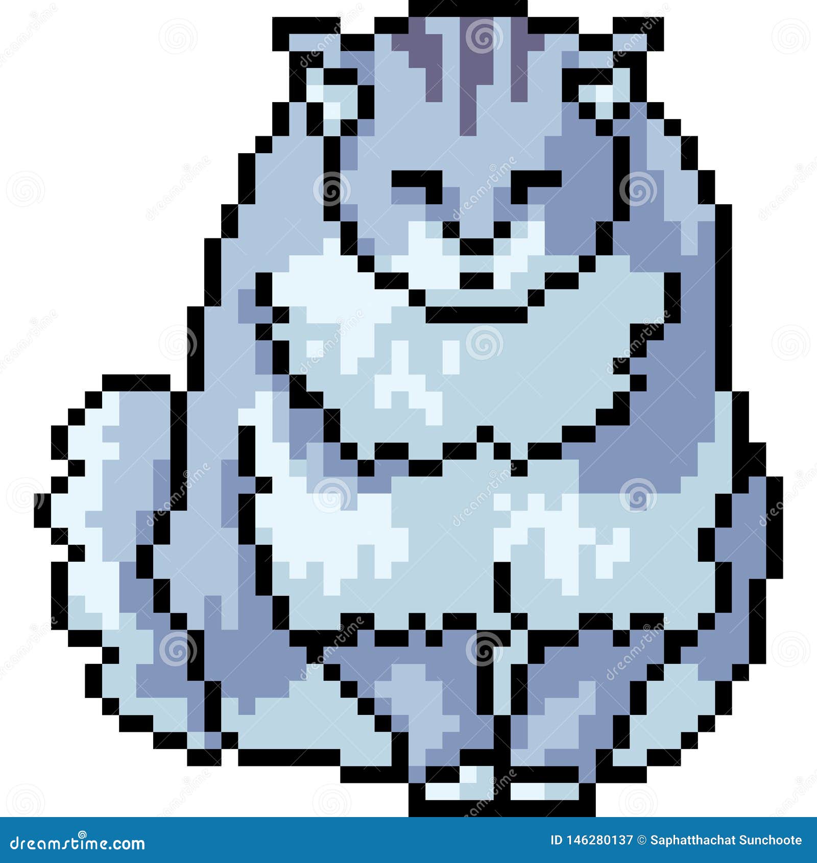 Vector pixel art fat cat stock vector. Illustration of blue - 146280137