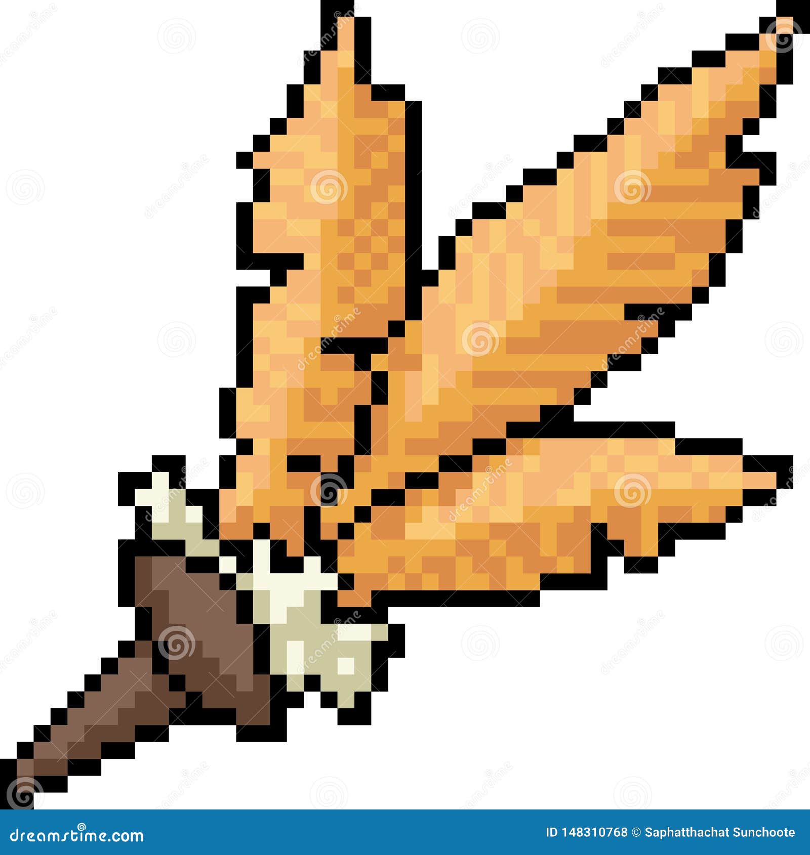 Vector Pixel Art Feather Fan Stock Vector - Illustration of bird, white ...