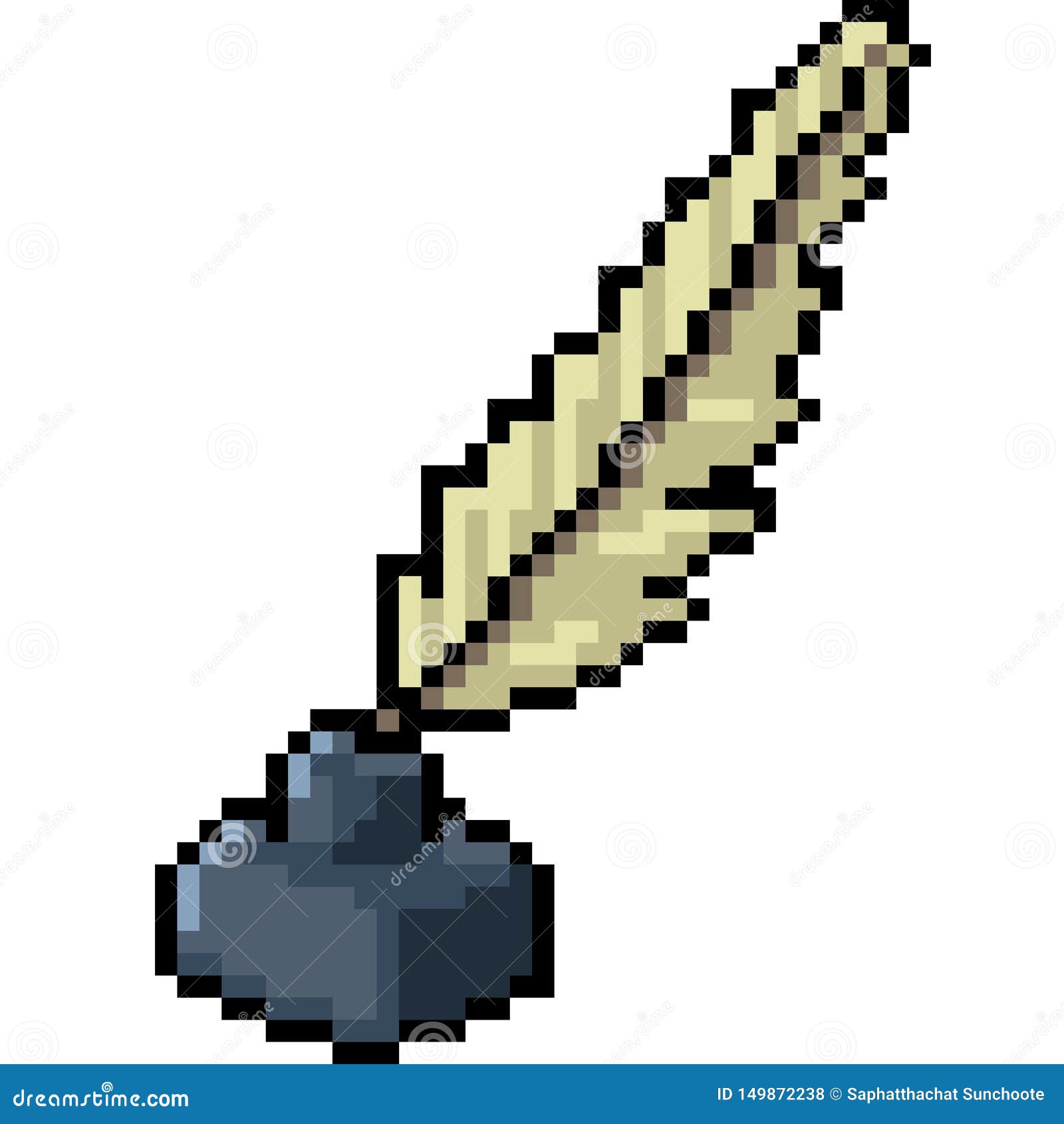 Vector Pixel Art Feather Pen Stock Vector - Illustration of cute ...