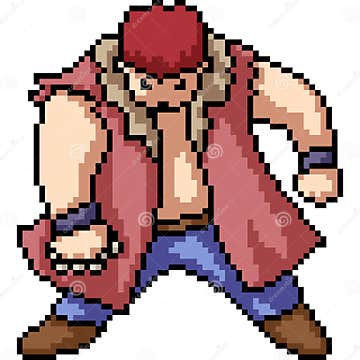 Vector Pixel Art Fighter Man Stock Vector - Illustration of cute ...