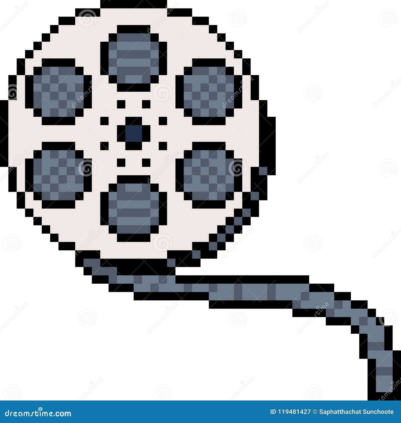 Vector pixel art film stock vector. Illustration of vector - 119481427