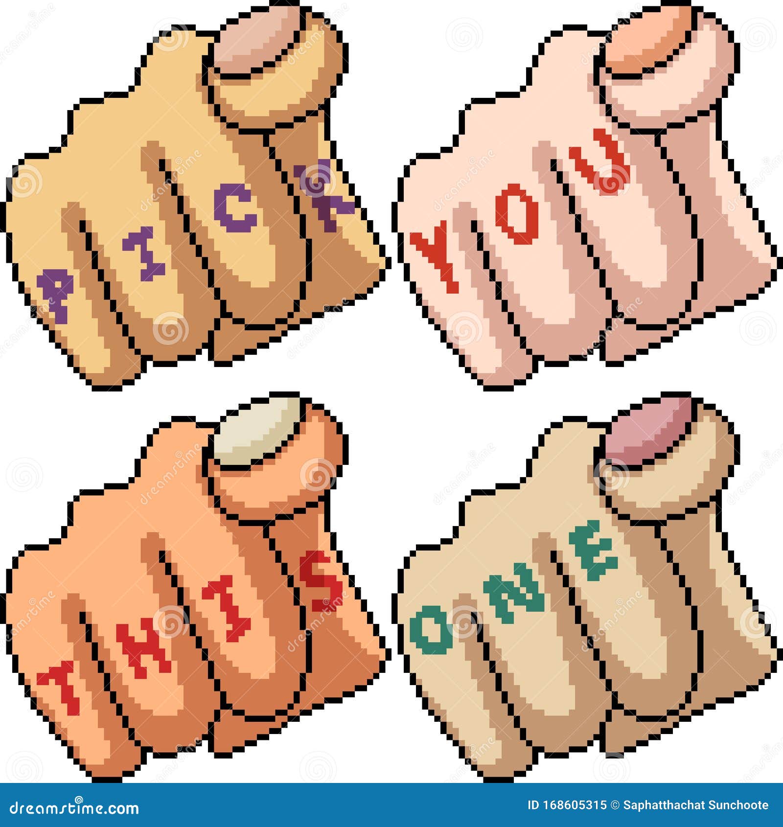 Vector Pixel Art Finger Point Stock Vector - Illustration of point ...