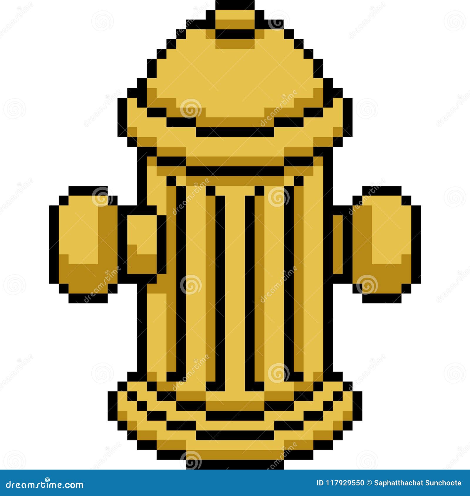 Vector Pixel Art Fire Hydrant Stock Vector - Illustration of pixel ...