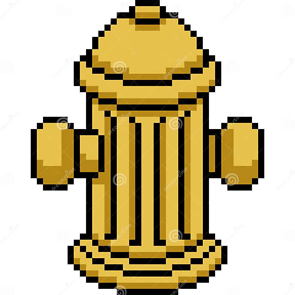 Vector Pixel Art Fire Hydrant Stock Vector - Illustration of pixel ...