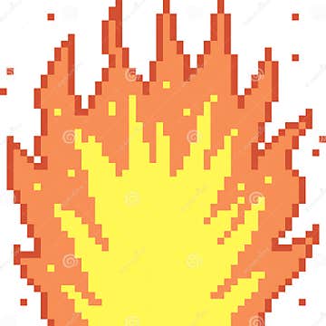 Vector pixel art fire stock vector. Illustration of vector - 102309116