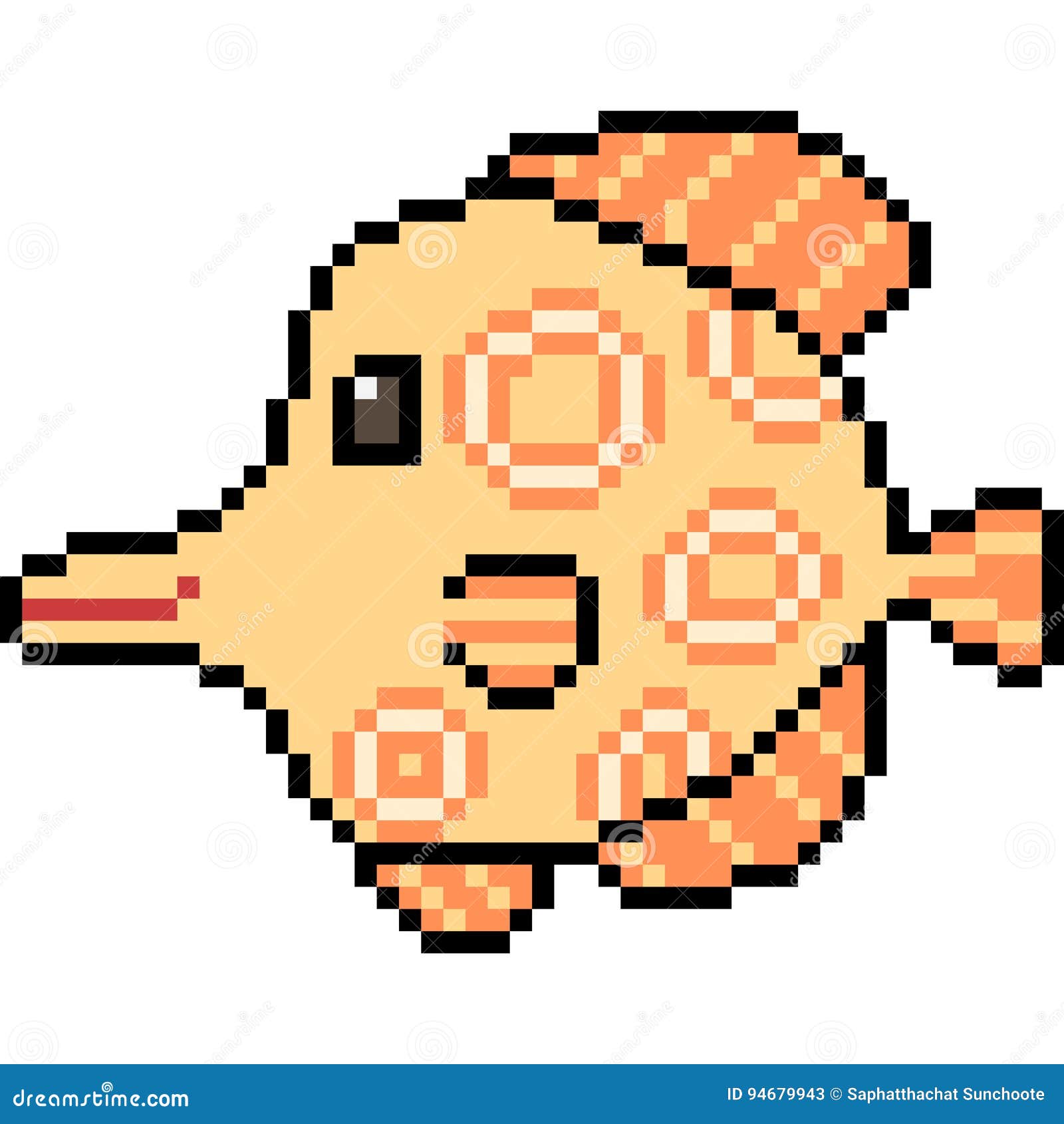 Vector pixel art fish stock vector. Illustration of cute - 94679943