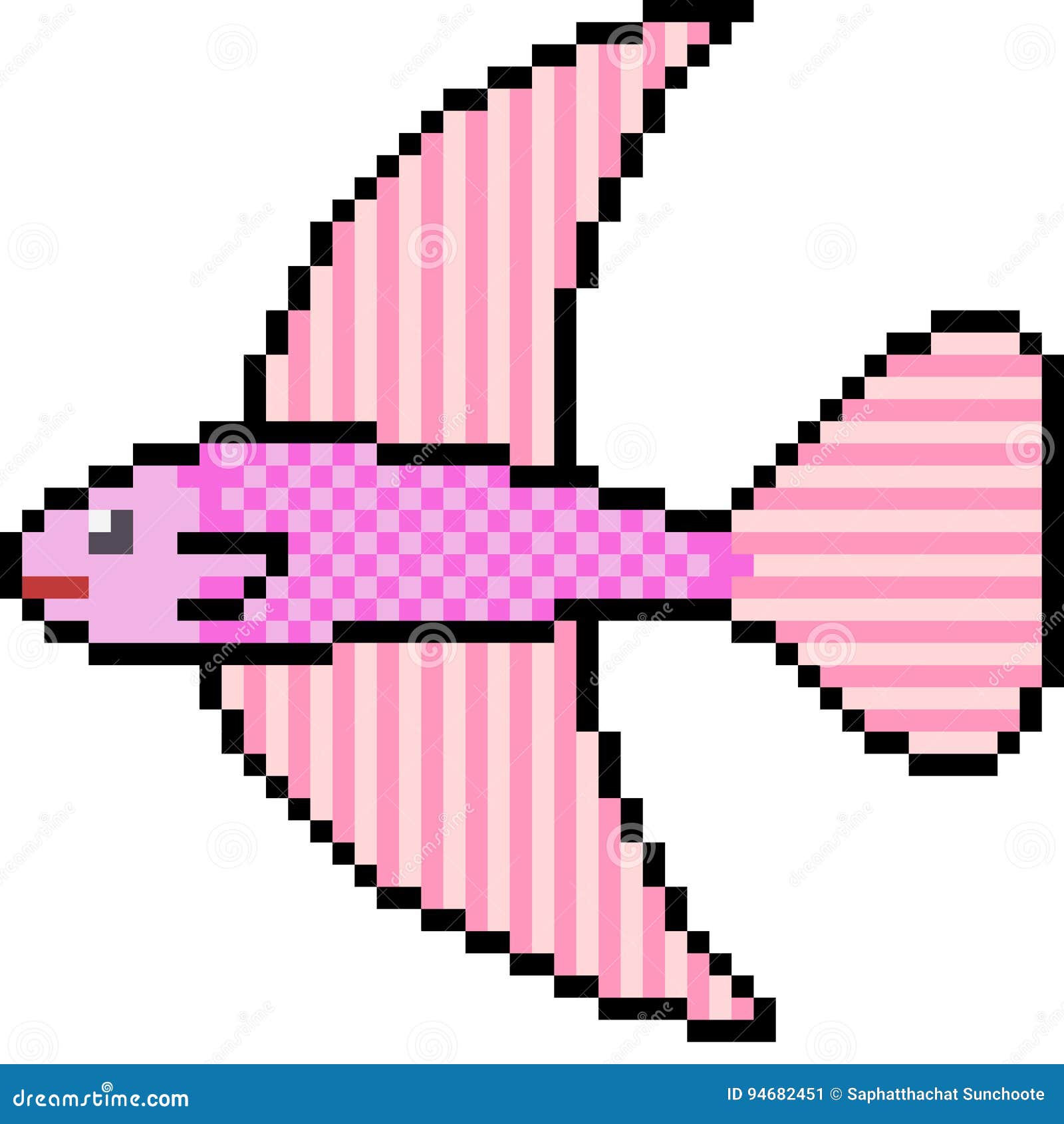 Vector pixel art fish stock vector. Illustration of cute - 94682451