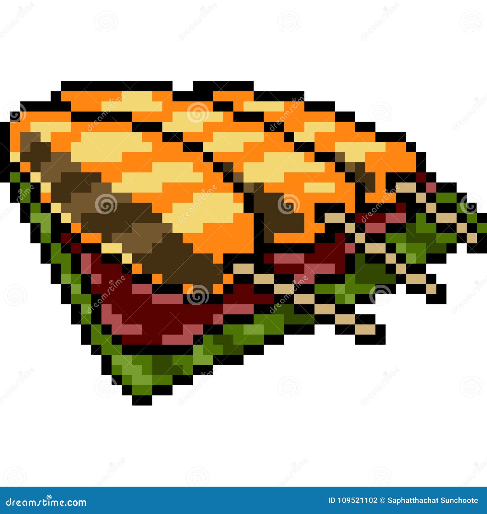 Vector Pixel Art Fish Stick Stock Vector - Illustration of asian, cute ...