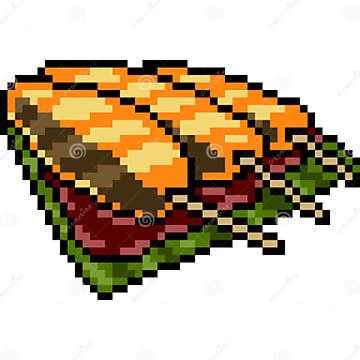 Vector Pixel Art Fish Stick Stock Vector - Illustration of asian, cute ...