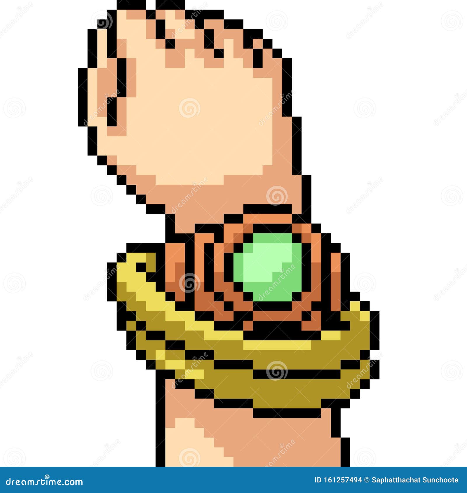 Vector pixel art fist stock vector. Illustration of vector - 161257494